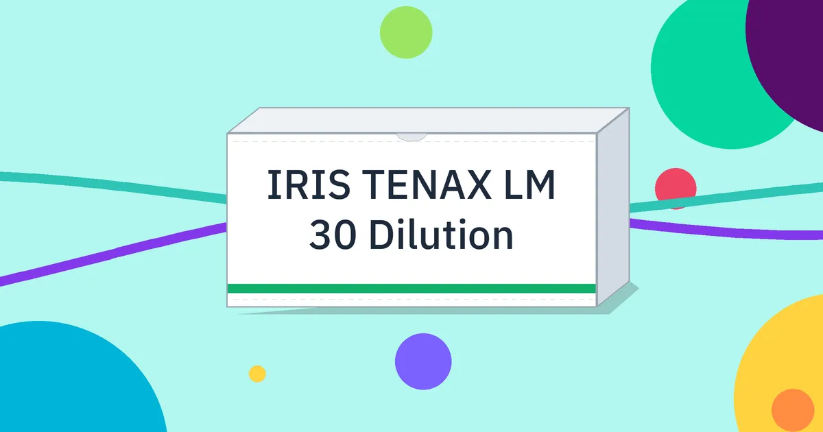 Symbolbild: Packung mit der Aufschrift IRIS TENAX LM 30 Dilution (PZN 12914573) – Verfügbarkeit und Bezug in Apotheken in Frankfurt am Main