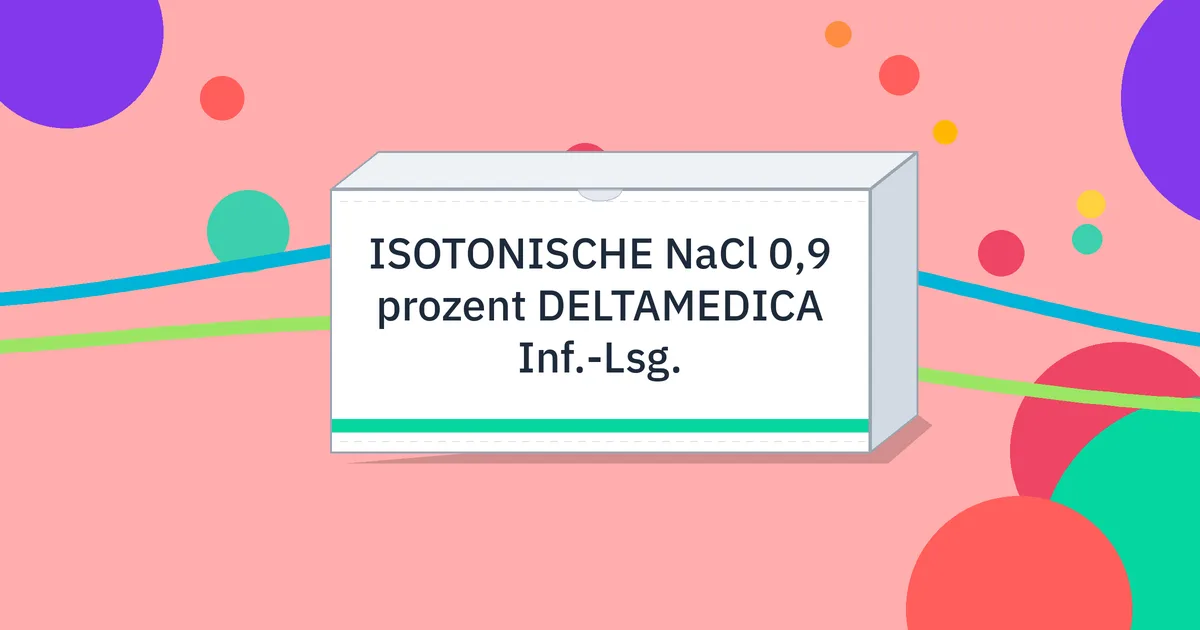Symbolbild: Packung mit der Aufschrift ISOTONISCHE NaCl 0,9 prozent DELTAMEDICA Inf.-Lsg. (PZN 02044303) – Verfügbarkeit und Bezug in Apotheken in Frankfurt am Main