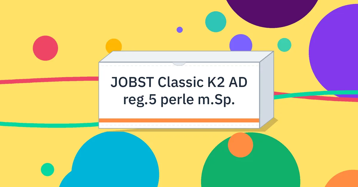 Symbolbild: Packung mit der Aufschrift JOBST Classic K2 AD reg.5 perle m.Sp. (PZN 11269372) – Verfügbarkeit und Bezug in Apotheken in Frankfurt am Main