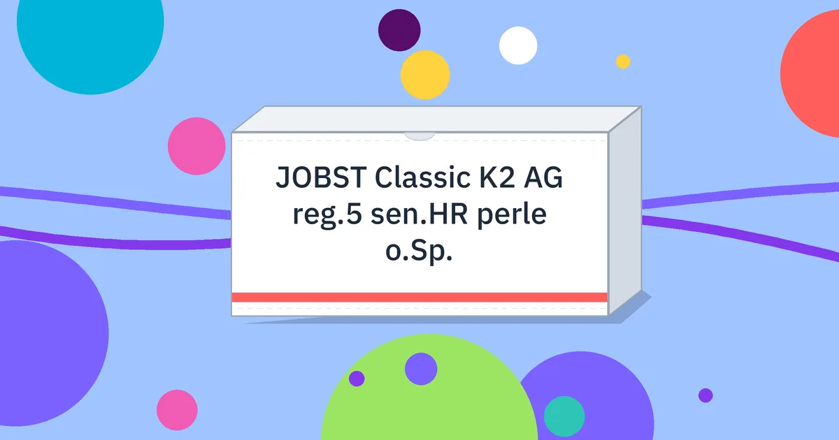 Symbolbild: Packung mit der Aufschrift JOBST Classic K2 AG reg.5 sen.HR perle o.Sp. (PZN 17959913) – Verfügbarkeit und Bezug in Apotheken in Frankfurt am Main