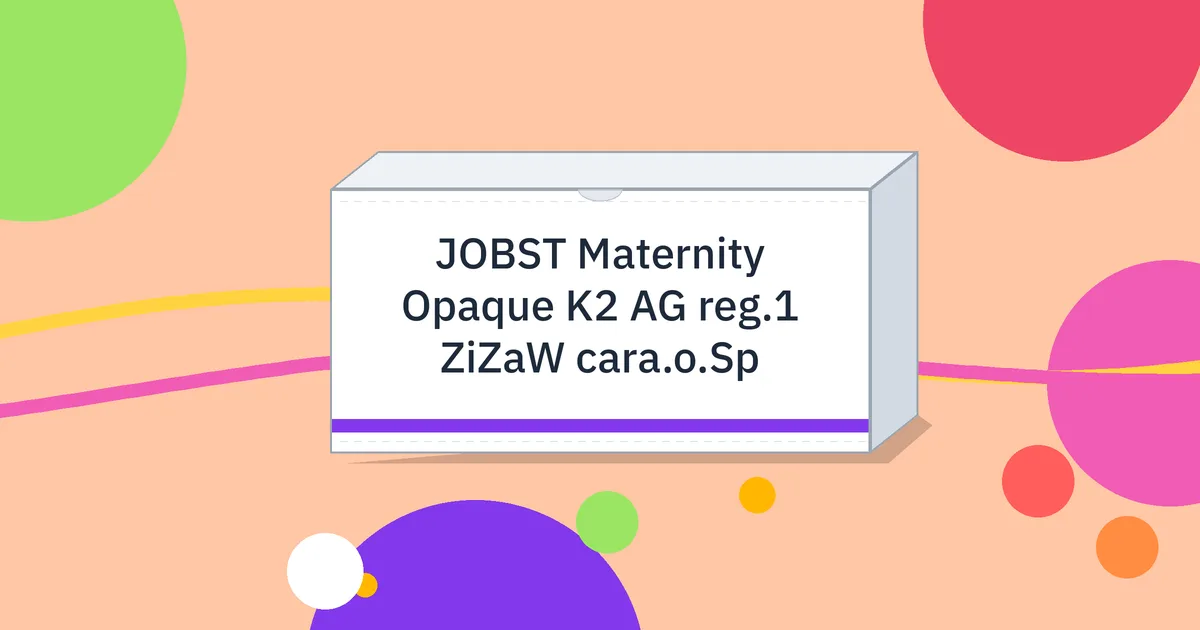 Symbolbild: Packung mit der Aufschrift JOBST Maternity Opaque K2 AG reg.1 ZiZaW cara.o.Sp (PZN 15851212) – Verfügbarkeit und Bezug in Apotheken in Frankfurt am Main