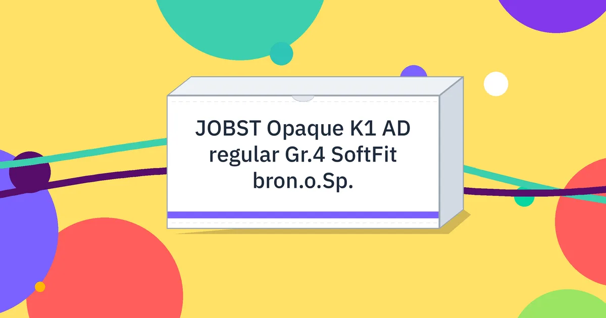 Symbolbild: Packung mit der Aufschrift JOBST Opaque K1 AD regular Gr.4 SoftFit bron.o.Sp. (PZN 13082850) – Verfügbarkeit und Bezug in Apotheken in Frankfurt am Main