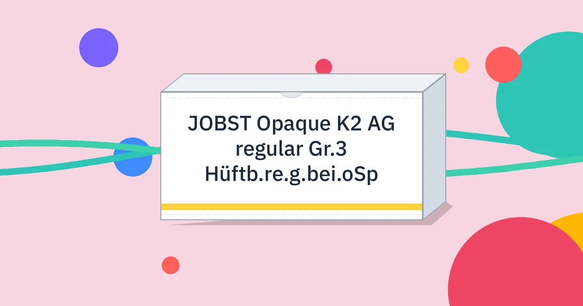 Symbolbild: Packung mit der Aufschrift JOBST Opaque K2 AG regular Gr.3 Hüftb.re.g.bei.oSp (PZN 16286671) – Verfügbarkeit und Bezug in Apotheken in Frankfurt am Main