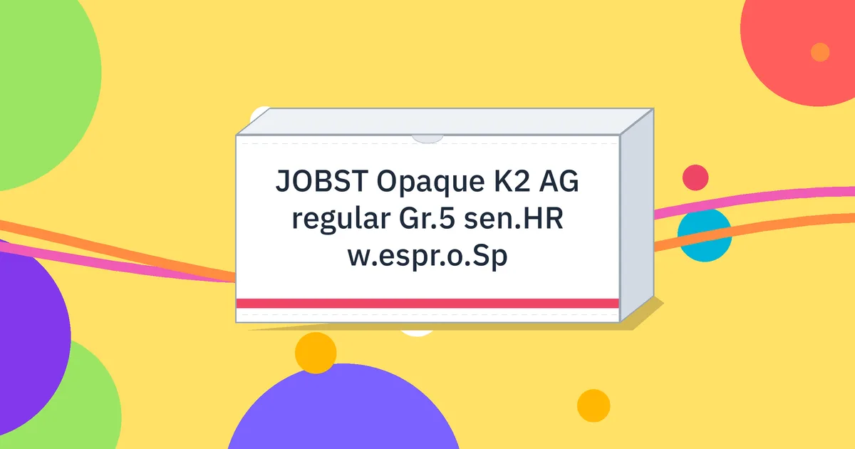 Symbolbild: Packung mit der Aufschrift JOBST Opaque K2 AG regular Gr.5 sen.HR w.espr.o.Sp (PZN 16282495) – Verfügbarkeit und Bezug in Apotheken in Frankfurt am Main