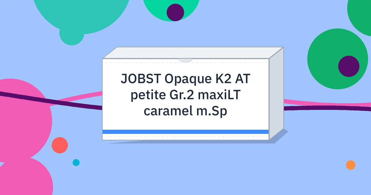 Symbolbild: Packung mit der Aufschrift JOBST Opaque K2 AT petite Gr.2 maxiLT caramel m.Sp (PZN 13118536) – Verfügbarkeit und Bezug in Apotheken in Frankfurt am Main