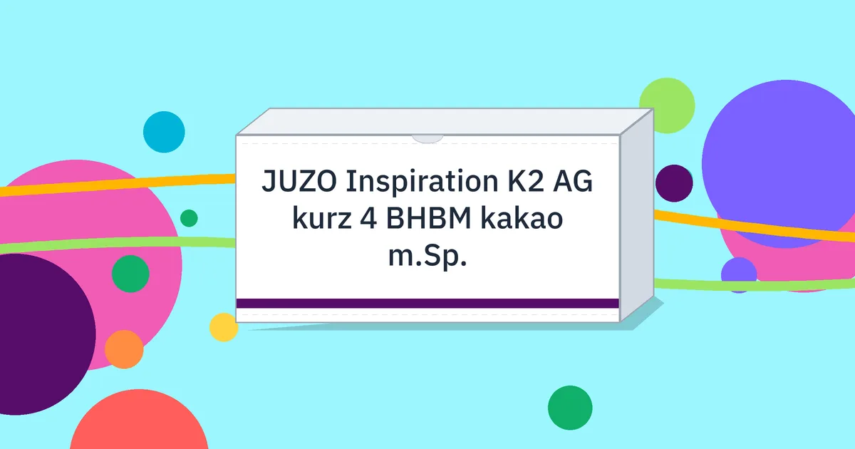 Symbolbild: Packung mit der Aufschrift JUZO Inspiration K2 AG kurz 4 BHBM kakao m.Sp. (PZN 14875759) – Verfügbarkeit und Bezug in Apotheken in Frankfurt am Main