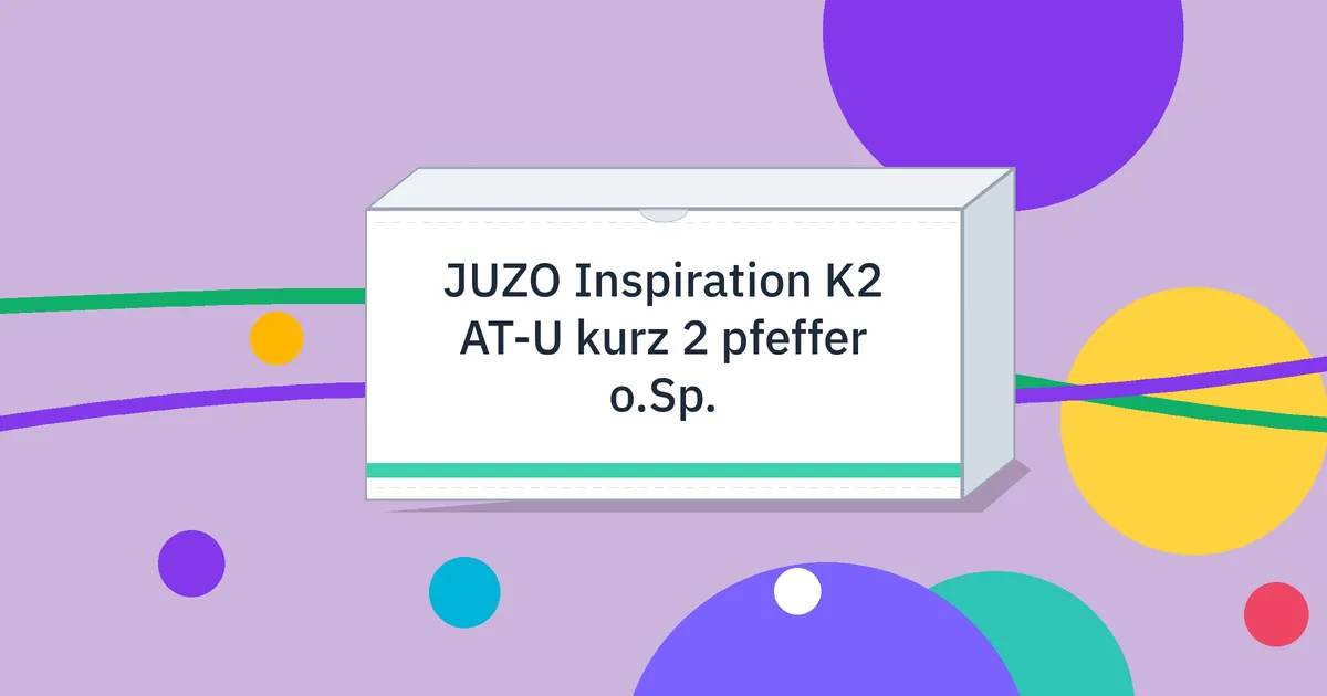 Symbolbild: Packung mit der Aufschrift JUZO Inspiration K2 AT-U kurz 2 pfeffer o.Sp. (PZN 14928852) – Verfügbarkeit und Bezug in Apotheken in Frankfurt am Main