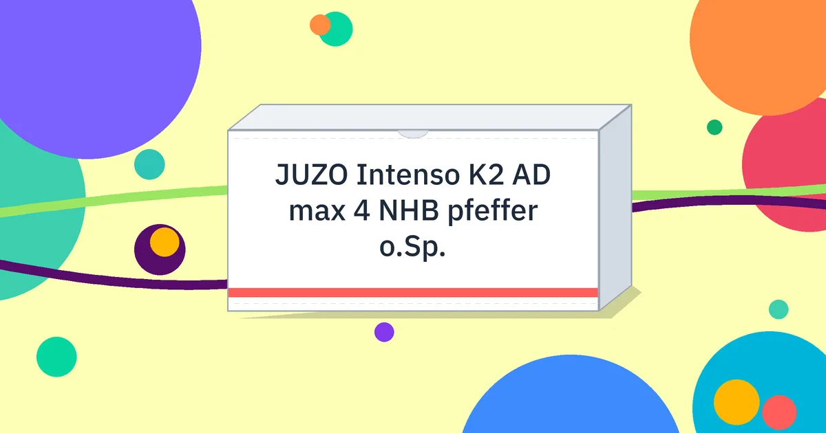 Symbolbild: Packung mit der Aufschrift JUZO Intenso K2 AD max 4 NHB pfeffer o.Sp. (PZN 18623121) – Verfügbarkeit und Bezug in Apotheken in Frankfurt am Main