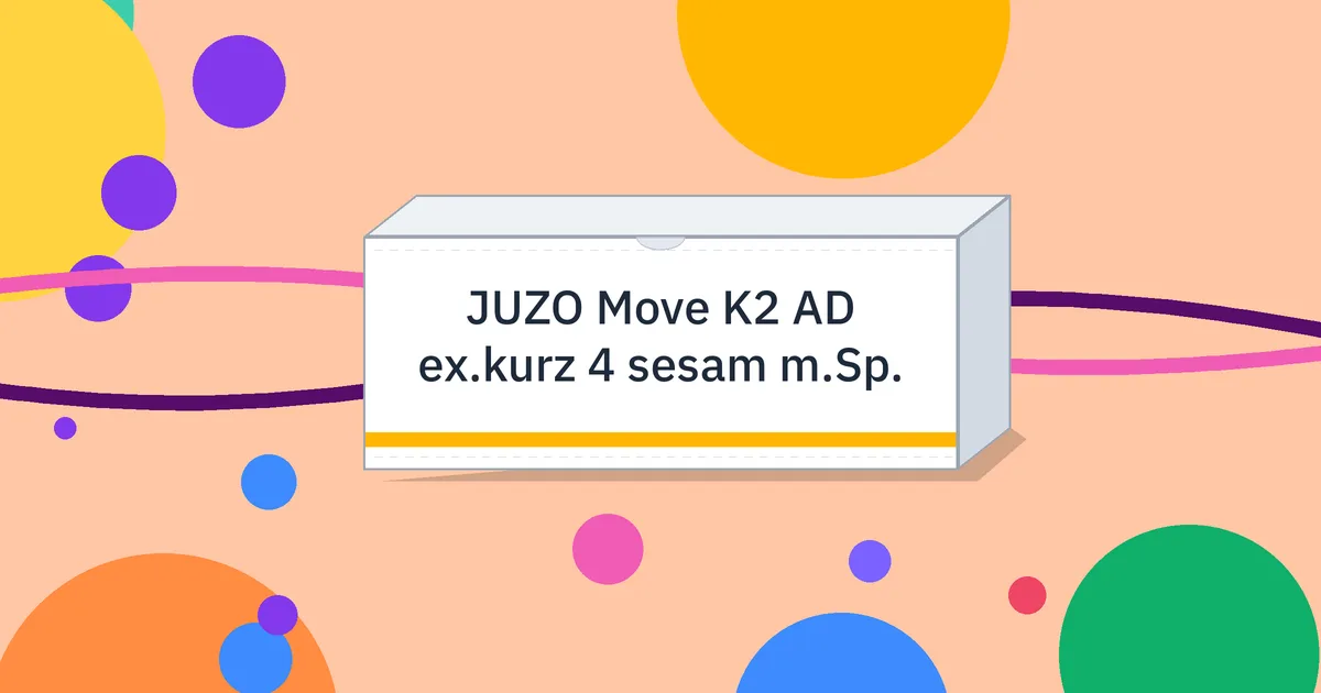 Symbolbild: Packung mit der Aufschrift JUZO Move K2 AD ex.kurz 4 sesam m.Sp. (PZN 18509916) – Verfügbarkeit und Bezug in Apotheken in Frankfurt am Main