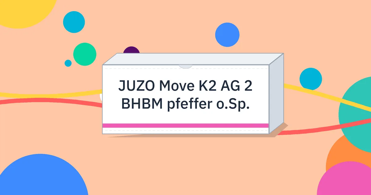 Symbolbild: Packung mit der Aufschrift JUZO Move K2 AG 2 BHBM pfeffer o.Sp. (PZN 16647991) – Verfügbarkeit und Bezug in Apotheken in Frankfurt am Main
