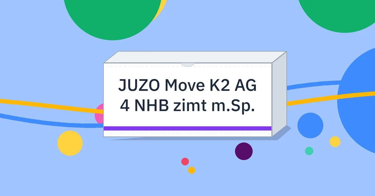 Symbolbild: Packung mit der Aufschrift JUZO Move K2 AG 4 NHB zimt m.Sp. (PZN 18523767) – Verfügbarkeit und Bezug in Apotheken in Frankfurt am Main