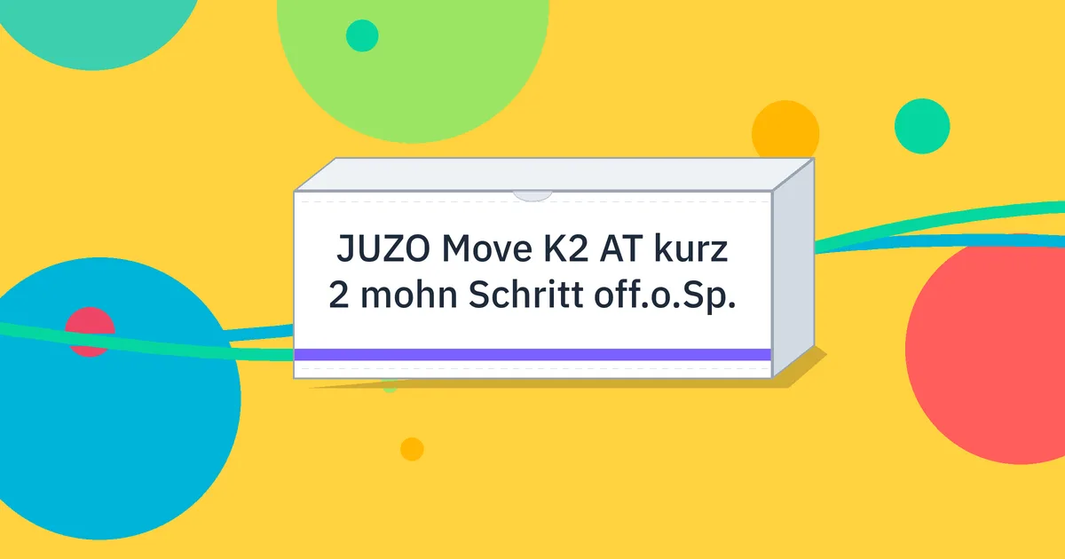 Symbolbild: Packung mit der Aufschrift JUZO Move K2 AT kurz 2 mohn Schritt off.o.Sp. (PZN 20676136) – Verfügbarkeit und Bezug in Apotheken in Frankfurt am Main
