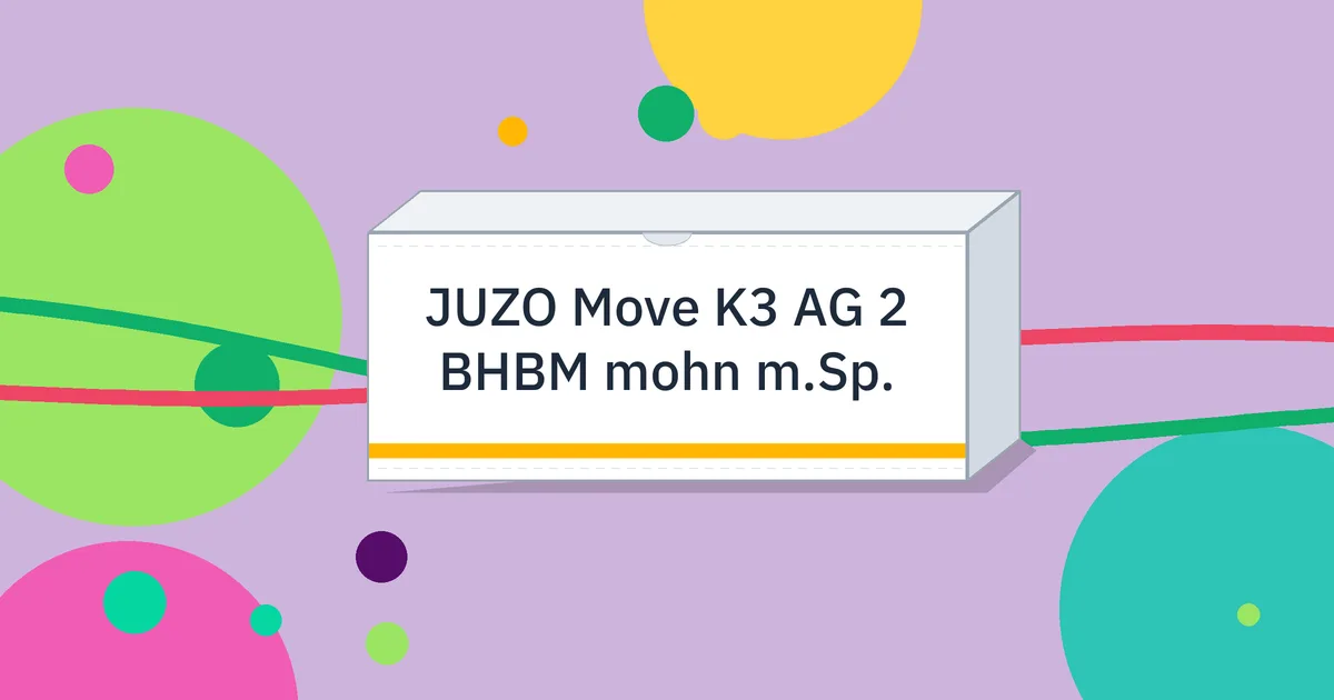 Symbolbild: Packung mit der Aufschrift JUZO Move K3 AG 2 BHBM mohn m.Sp. (PZN 18587922) – Verfügbarkeit und Bezug in Apotheken in Frankfurt am Main