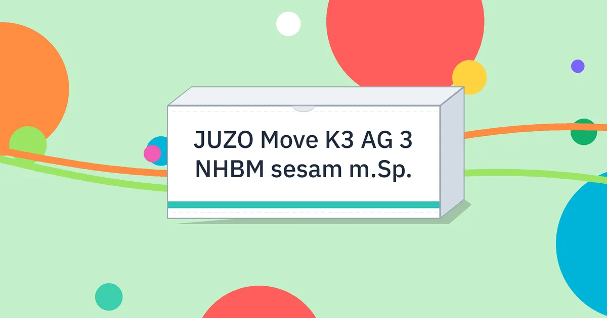 Symbolbild: Packung mit der Aufschrift JUZO Move K3 AG 3 NHBM sesam m.Sp. (PZN 18574836) – Verfügbarkeit und Bezug in Apotheken in Frankfurt am Main