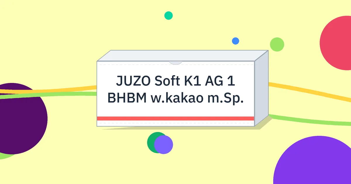Symbolbild: Packung mit der Aufschrift JUZO Soft K1 AG 1 BHBM w.kakao m.Sp. (PZN 14863176) – Verfügbarkeit und Bezug in Apotheken in Frankfurt am Main