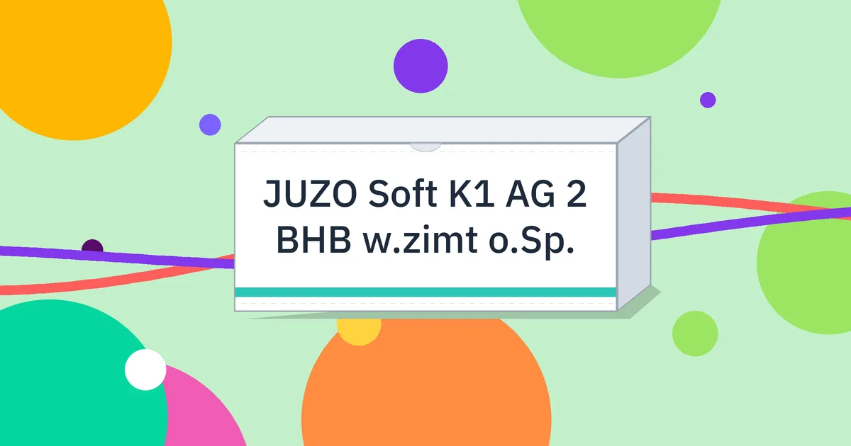 Symbolbild: Packung mit der Aufschrift JUZO Soft K1 AG 2 BHB w.zimt o.Sp. (PZN 14837339) – Verfügbarkeit und Bezug in Apotheken in Frankfurt am Main