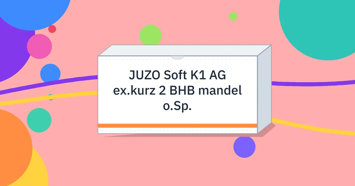 Symbolbild: Packung mit der Aufschrift JUZO Soft K1 AG ex.kurz 2 BHB mandel o.Sp. (PZN 14824348) – Verfügbarkeit und Bezug in Apotheken in Frankfurt am Main