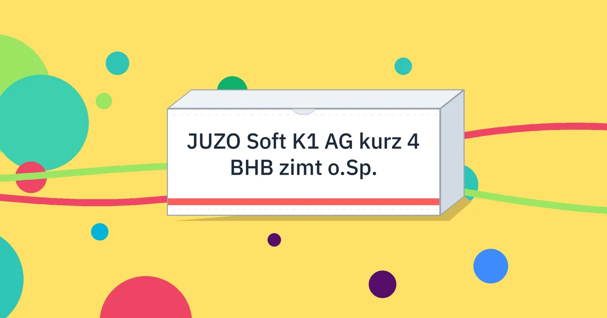 Symbolbild: Packung mit der Aufschrift JUZO Soft K1 AG kurz 4 BHB zimt o.Sp. (PZN 14822786) – Verfügbarkeit und Bezug in Apotheken in Frankfurt am Main