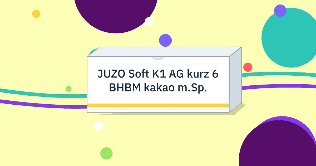 Symbolbild: Packung mit der Aufschrift JUZO Soft K1 AG kurz 6 BHBM kakao m.Sp. (PZN 14856035) – Verfügbarkeit und Bezug in Apotheken in Frankfurt am Main
