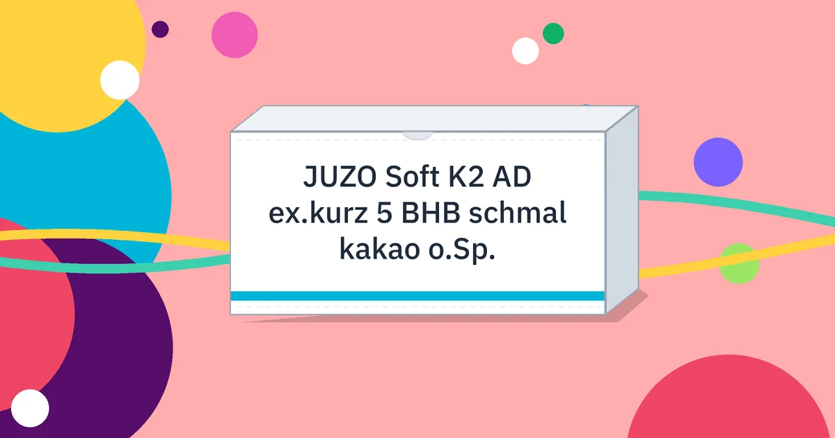 Symbolbild: Packung mit der Aufschrift JUZO Soft K2 AD ex.kurz 5 BHB schmal kakao o.Sp. (PZN 15468714) – Verfügbarkeit und Bezug in Apotheken in Frankfurt am Main