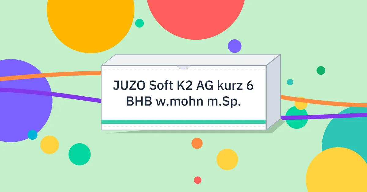 Symbolbild: Packung mit der Aufschrift JUZO Soft K2 AG kurz 6 BHB w.mohn m.Sp. (PZN 14842346) – Verfügbarkeit und Bezug in Apotheken in Frankfurt am Main