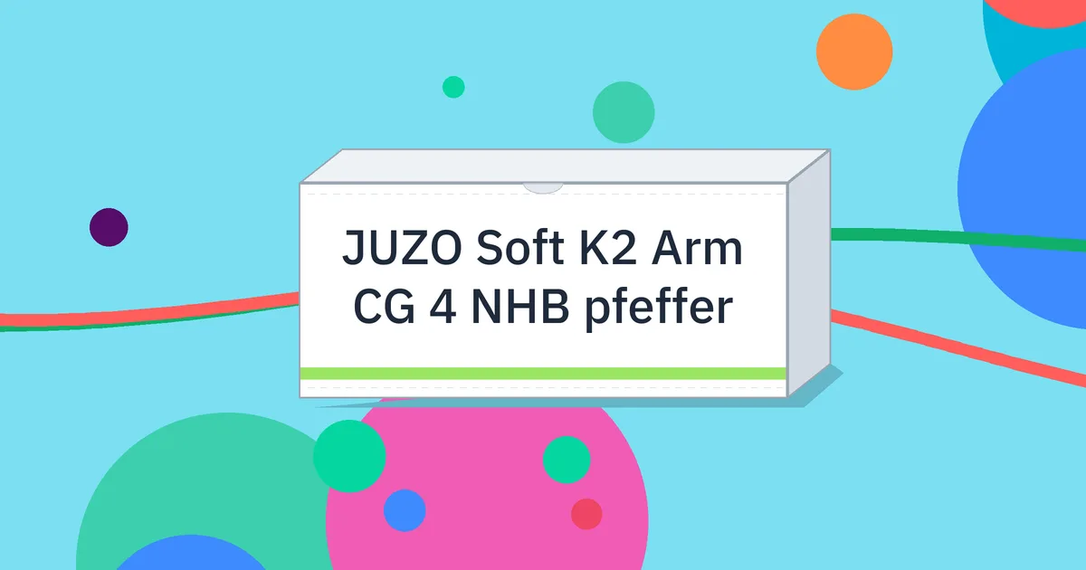 Symbolbild: Packung mit der Aufschrift JUZO Soft K2 Arm CG 4 NHB pfeffer (PZN 15510706) – Verfügbarkeit und Bezug in Apotheken in Frankfurt am Main