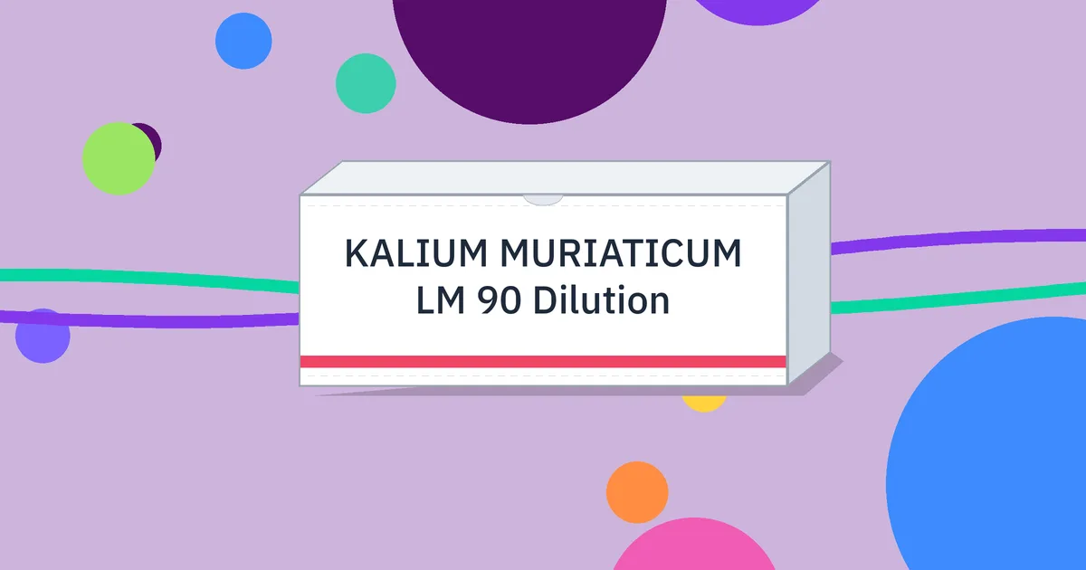 Symbolbild: Packung mit der Aufschrift KALIUM MURIATICUM LM 90 Dilution (PZN 12923098) – Verfügbarkeit und Bezug in Apotheken in Frankfurt am Main