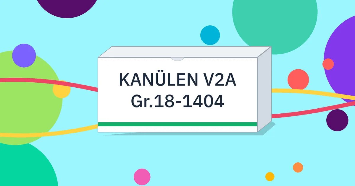 Symbolbild: Packung mit der Aufschrift KANÜLEN V2A Gr.18-1404 (PZN 01963893) – Verfügbarkeit und Bezug in Apotheken in Frankfurt am Main