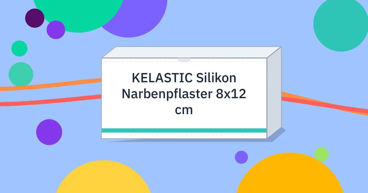 Symbolbild: Packung mit der Aufschrift KELASTIC Silikon Narbenpflaster 8x12 cm (PZN 15578868) – Verfügbarkeit und Bezug in Apotheken in Frankfurt am Main