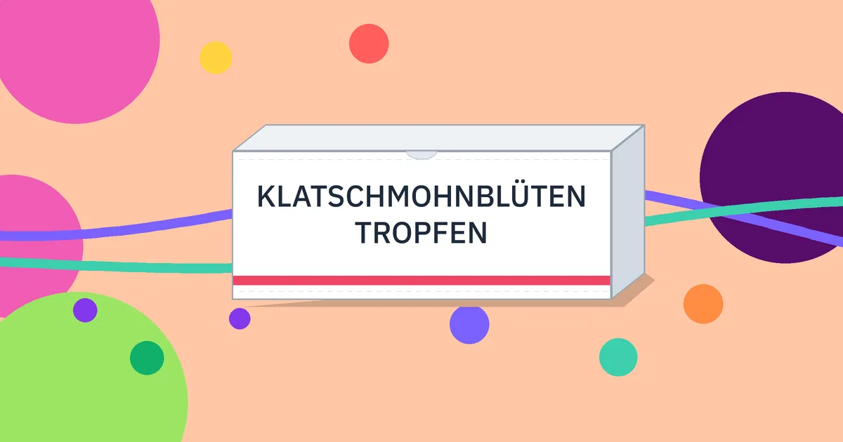 Symbolbild: Packung mit der Aufschrift KLATSCHMOHNBLÜTEN TROPFEN (PZN 11366649) – Verfügbarkeit und Bezug in Apotheken in Frankfurt am Main