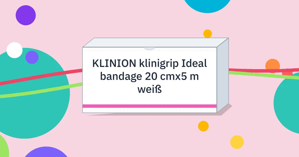 Symbolbild: Packung mit der Aufschrift KLINION klinigrip Ideal bandage 20 cmx5 m weiß (PZN 19889950) – Verfügbarkeit und Bezug in Apotheken in Frankfurt am Main