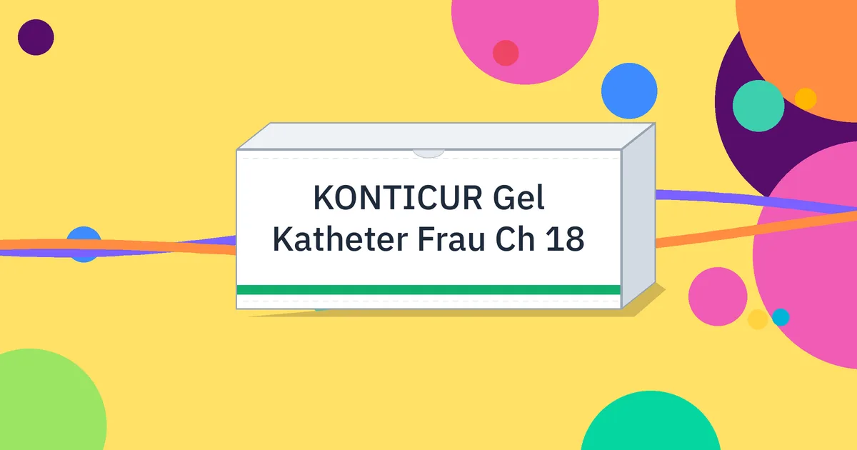 Symbolbild: Packung mit der Aufschrift KONTICUR Gel Katheter Frau Ch 18 (PZN 10099264) – Verfügbarkeit und Bezug in Apotheken in Frankfurt am Main