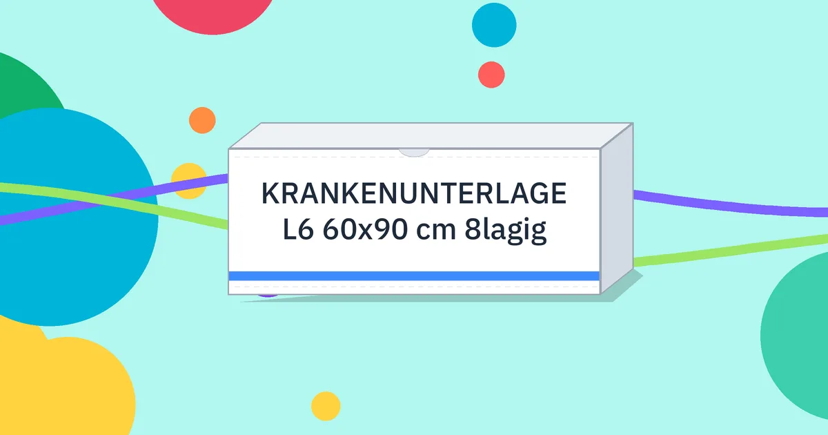 Symbolbild: Packung mit der Aufschrift KRANKENUNTERLAGE L6 60x90 cm 8lagig (PZN 04265480) – Verfügbarkeit und Bezug in Apotheken in Frankfurt am Main