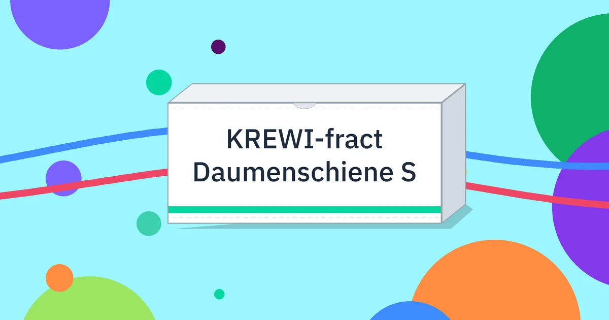 Symbolbild: Packung mit der Aufschrift KREWI-fract Daumenschiene S (PZN 17300249) – Verfügbarkeit und Bezug in Apotheken in Frankfurt am Main