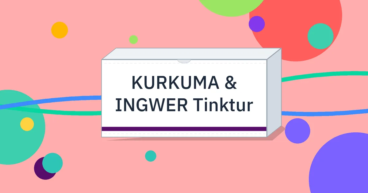 Symbolbild: Packung mit der Aufschrift KURKUMA & INGWER Tinktur (PZN 18215853) – Verfügbarkeit und Bezug in Apotheken in Frankfurt am Main