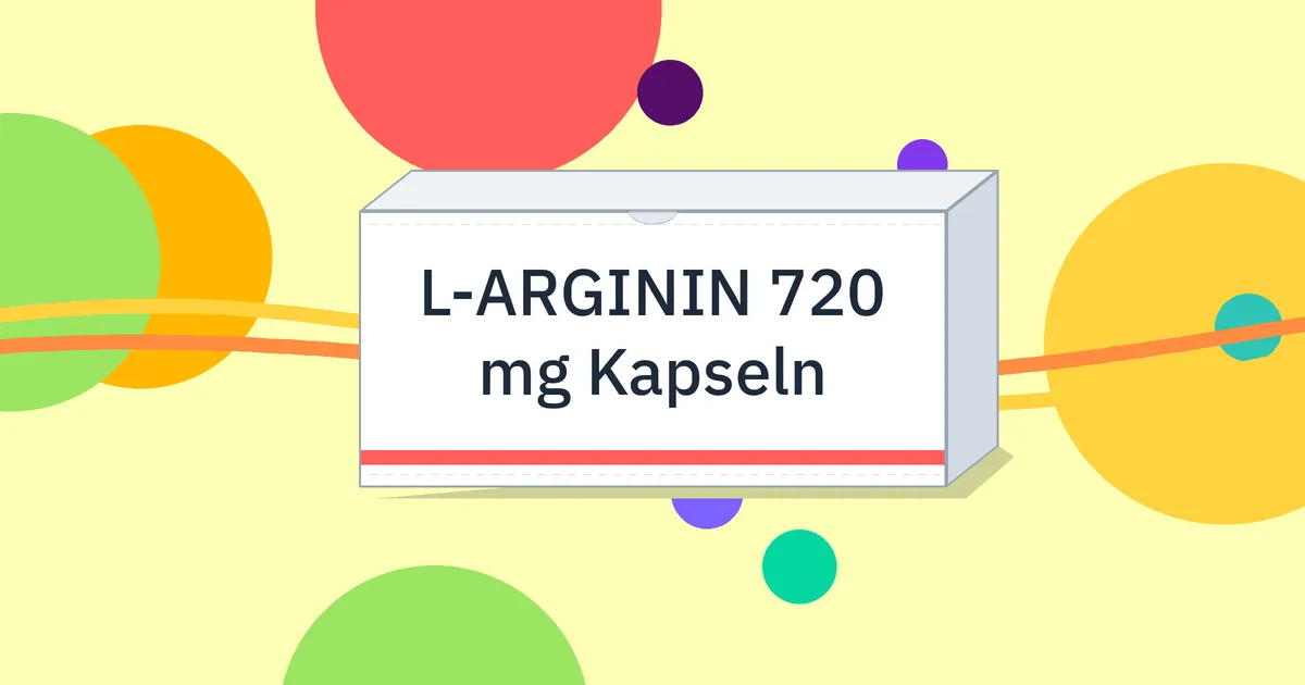 Symbolbild: Packung mit der Aufschrift L-ARGININ 720 mg Kapseln (PZN 15736652) – Verfügbarkeit und Bezug in Apotheken in Frankfurt am Main