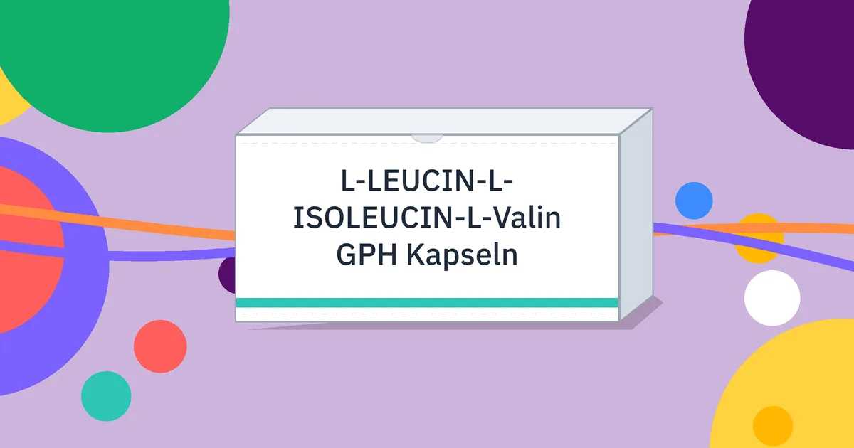 Symbolbild: Packung mit der Aufschrift L-LEUCIN-L-ISOLEUCIN-L-Valin GPH Kapseln (PZN 17755346) – Verfügbarkeit und Bezug in Apotheken in Frankfurt am Main