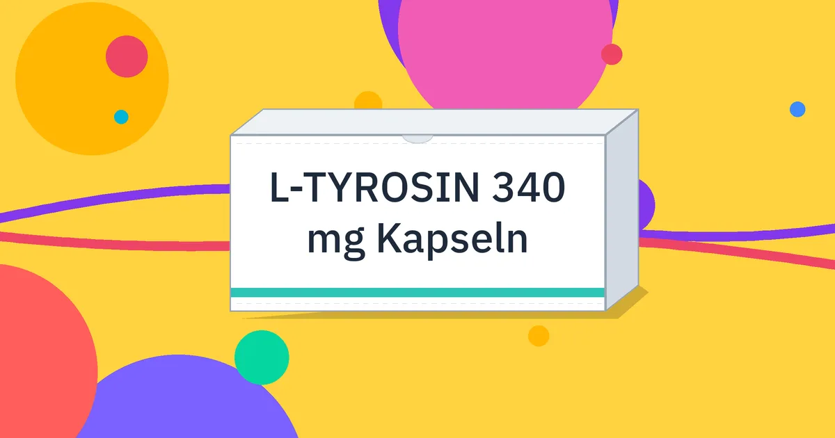 Symbolbild: Packung mit der Aufschrift L-TYROSIN 340 mg Kapseln (PZN 18216456) – Verfügbarkeit und Bezug in Apotheken in Frankfurt am Main