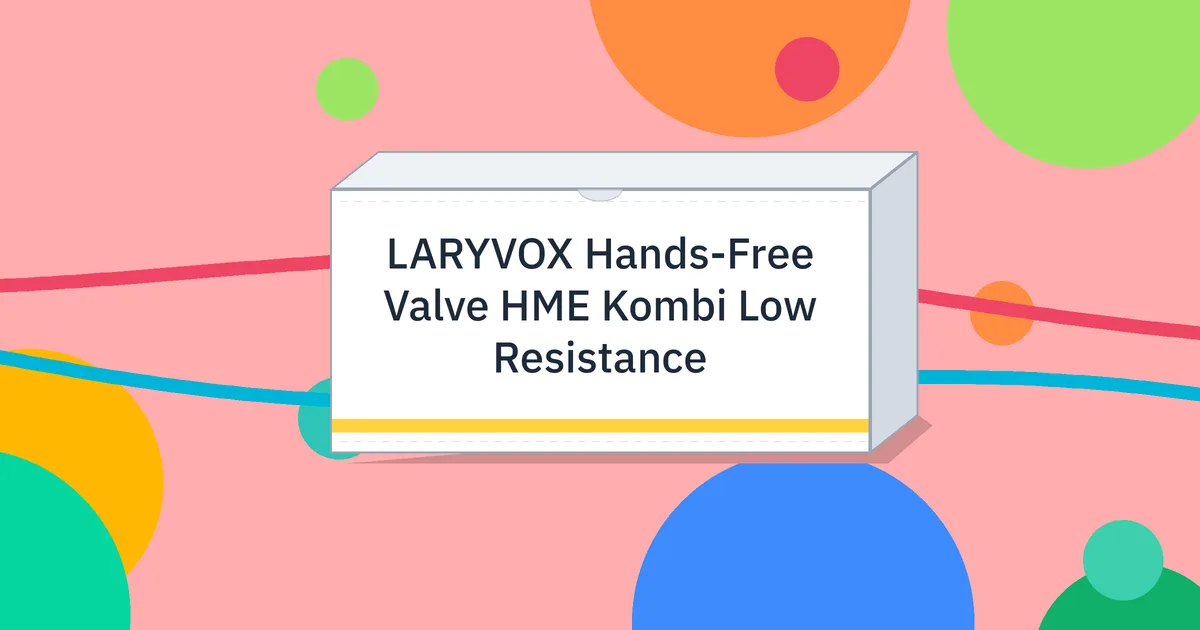 Symbolbild: Packung mit der Aufschrift LARYVOX Hands-Free Valve HME Kombi Low Resistance (PZN 04723876) – Verfügbarkeit und Bezug in Apotheken in Frankfurt am Main