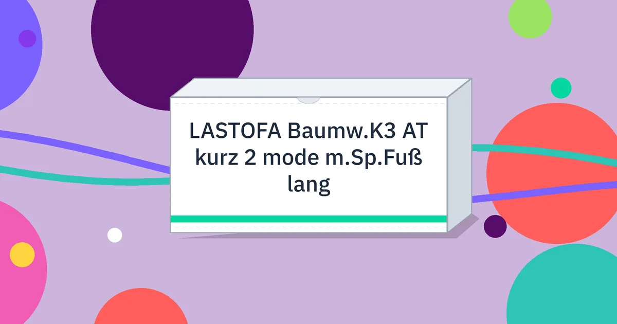 Symbolbild: Packung mit der Aufschrift LASTOFA Baumw.K3 AT kurz 2 mode m.Sp.Fuß lang (PZN 01958389) – Verfügbarkeit und Bezug in Apotheken in Frankfurt am Main