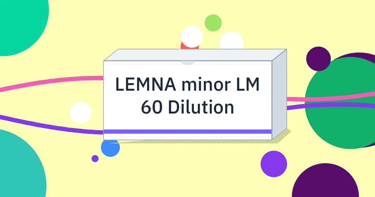 Symbolbild: Packung mit der Aufschrift LEMNA minor LM 60 Dilution (PZN 13525218) – Verfügbarkeit und Bezug in Apotheken in Frankfurt am Main