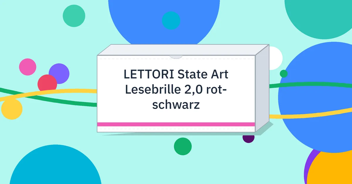 Symbolbild: Packung mit der Aufschrift LETTORI State Art Lesebrille 2,0 rot-schwarz (PZN 11056400) – Verfügbarkeit und Bezug in Apotheken in Frankfurt am Main