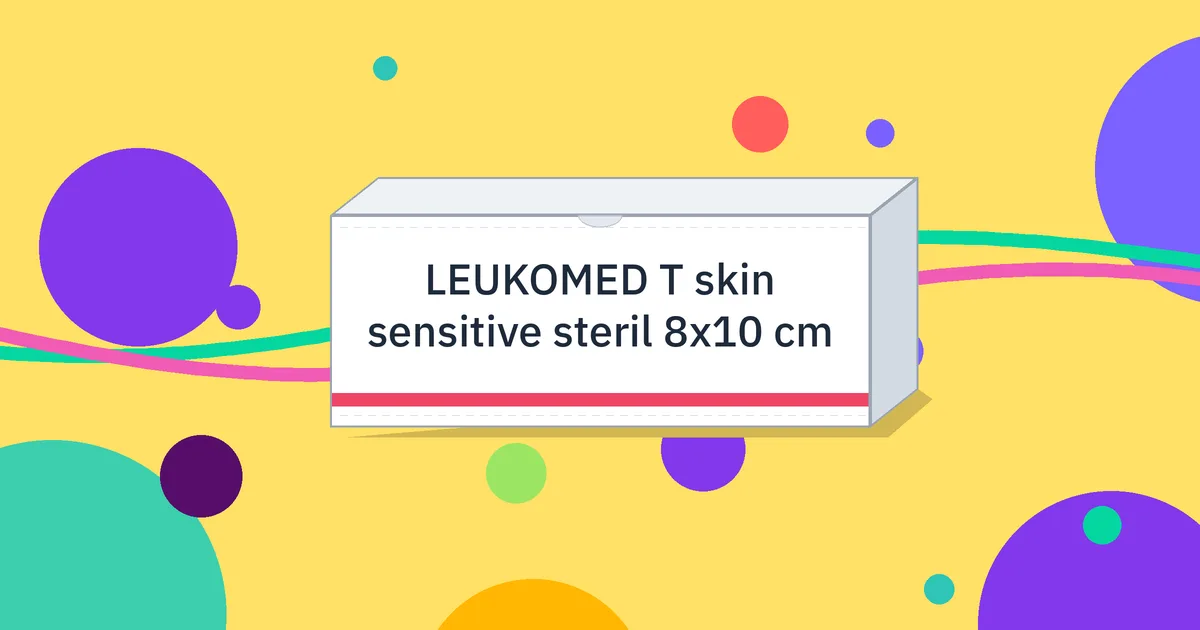 Symbolbild: Packung mit der Aufschrift LEUKOMED T skin sensitive steril 8x10 cm (PZN 18038902) – Verfügbarkeit und Bezug in Apotheken in Frankfurt am Main