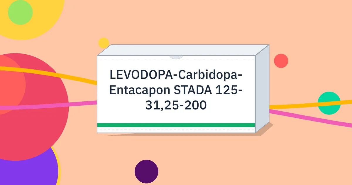 Symbolbild: Packung mit der Aufschrift LEVODOPA-Carbidopa-Entacapon STADA 125-31,25-200 (PZN 10386839) – Verfügbarkeit und Bezug in Apotheken in Frankfurt am Main