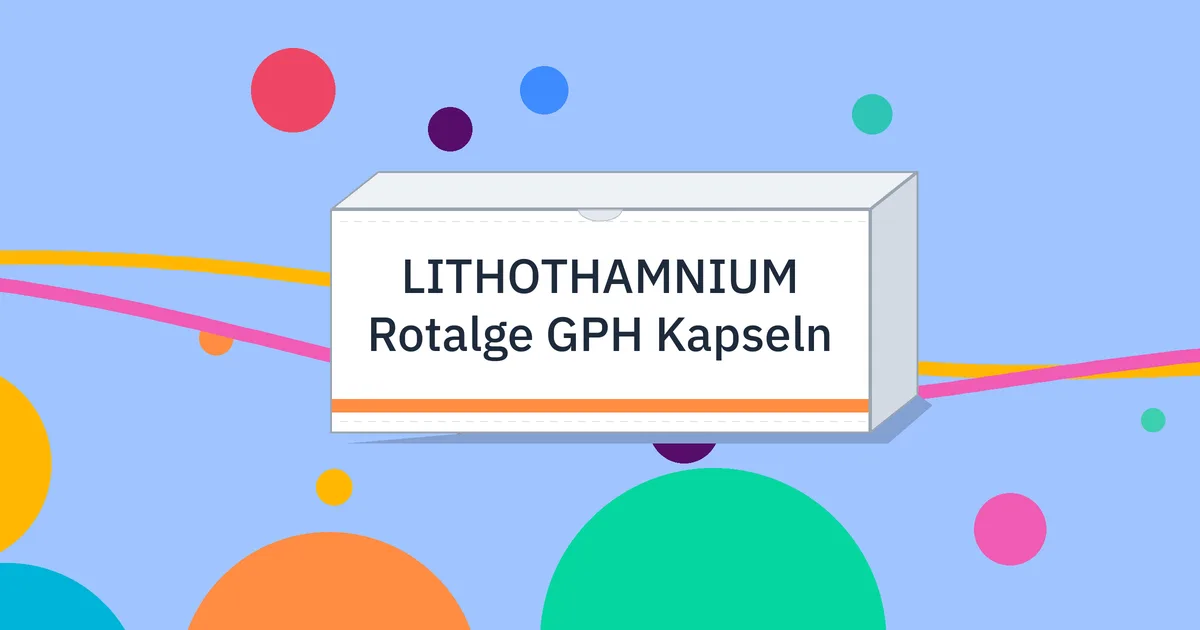 Symbolbild: Packung mit der Aufschrift LITHOTHAMNIUM Rotalge GPH Kapseln (PZN 19786687) – Verfügbarkeit und Bezug in Apotheken in Frankfurt am Main