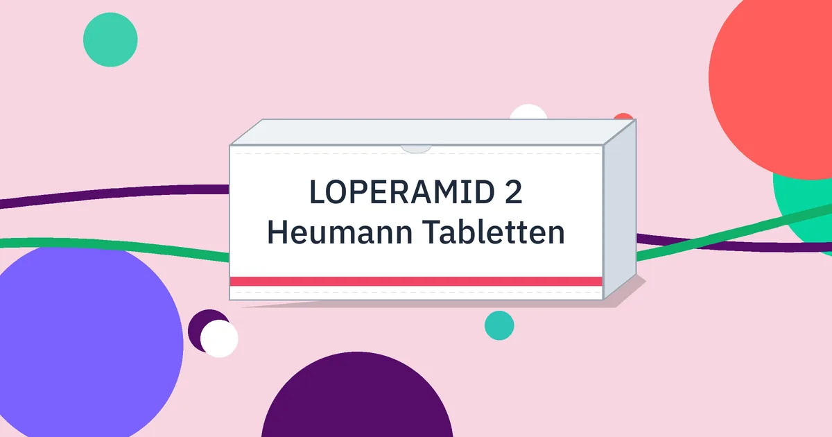 Symbolbild: Packung mit der Aufschrift LOPERAMID 2 Heumann Tabletten (PZN 04916569) – Verfügbarkeit und Bezug in Apotheken in Frankfurt am Main