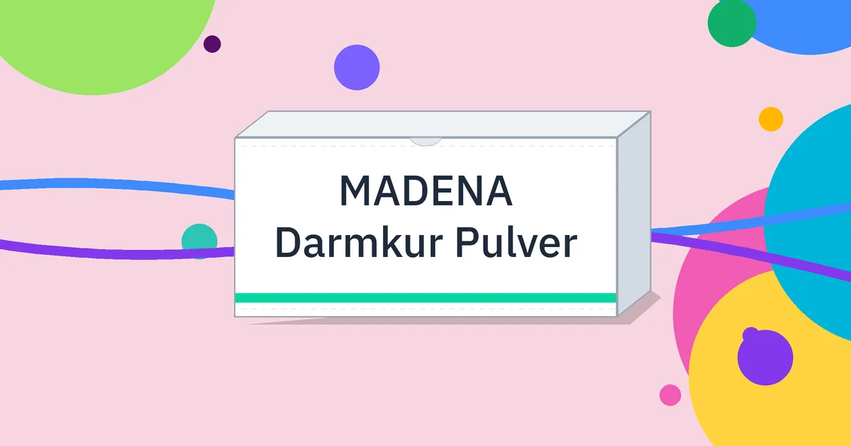 Symbolbild: Packung mit der Aufschrift MADENA Darmkur Pulver (PZN 11518237) – Verfügbarkeit und Bezug in Apotheken in Frankfurt am Main