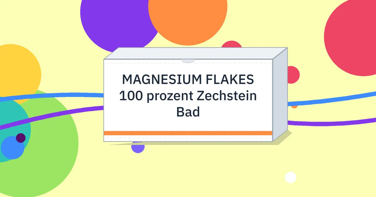 Symbolbild: Packung mit der Aufschrift MAGNESIUM FLAKES 100 prozent Zechstein Bad (PZN 13169976) – Verfügbarkeit und Bezug in Apotheken in Frankfurt am Main