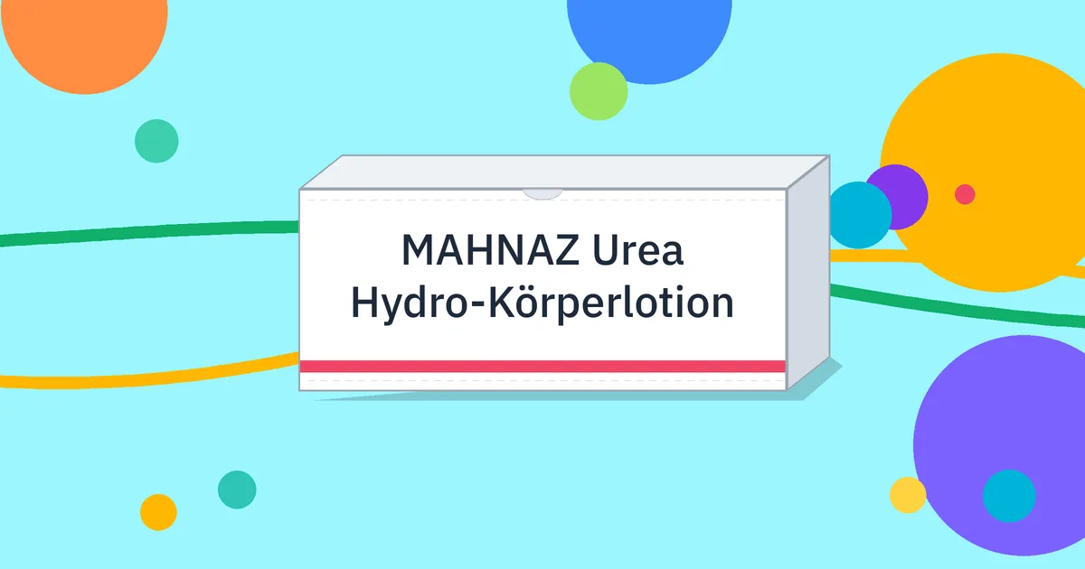 Symbolbild: Packung mit der Aufschrift MAHNAZ Urea Hydro-Körperlotion (PZN 14854243) – Verfügbarkeit und Bezug in Apotheken in Frankfurt am Main