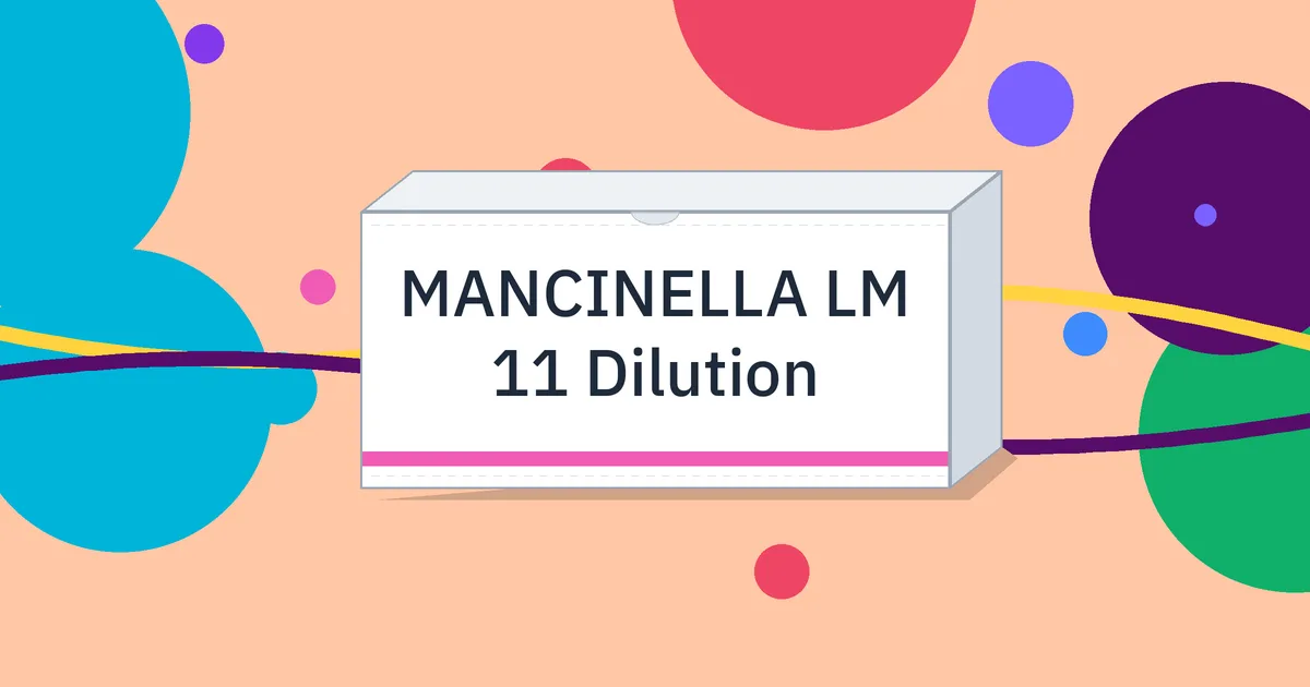 Symbolbild: Packung mit der Aufschrift MANCINELLA LM 11 Dilution (PZN 13540790) – Verfügbarkeit und Bezug in Apotheken in Frankfurt am Main